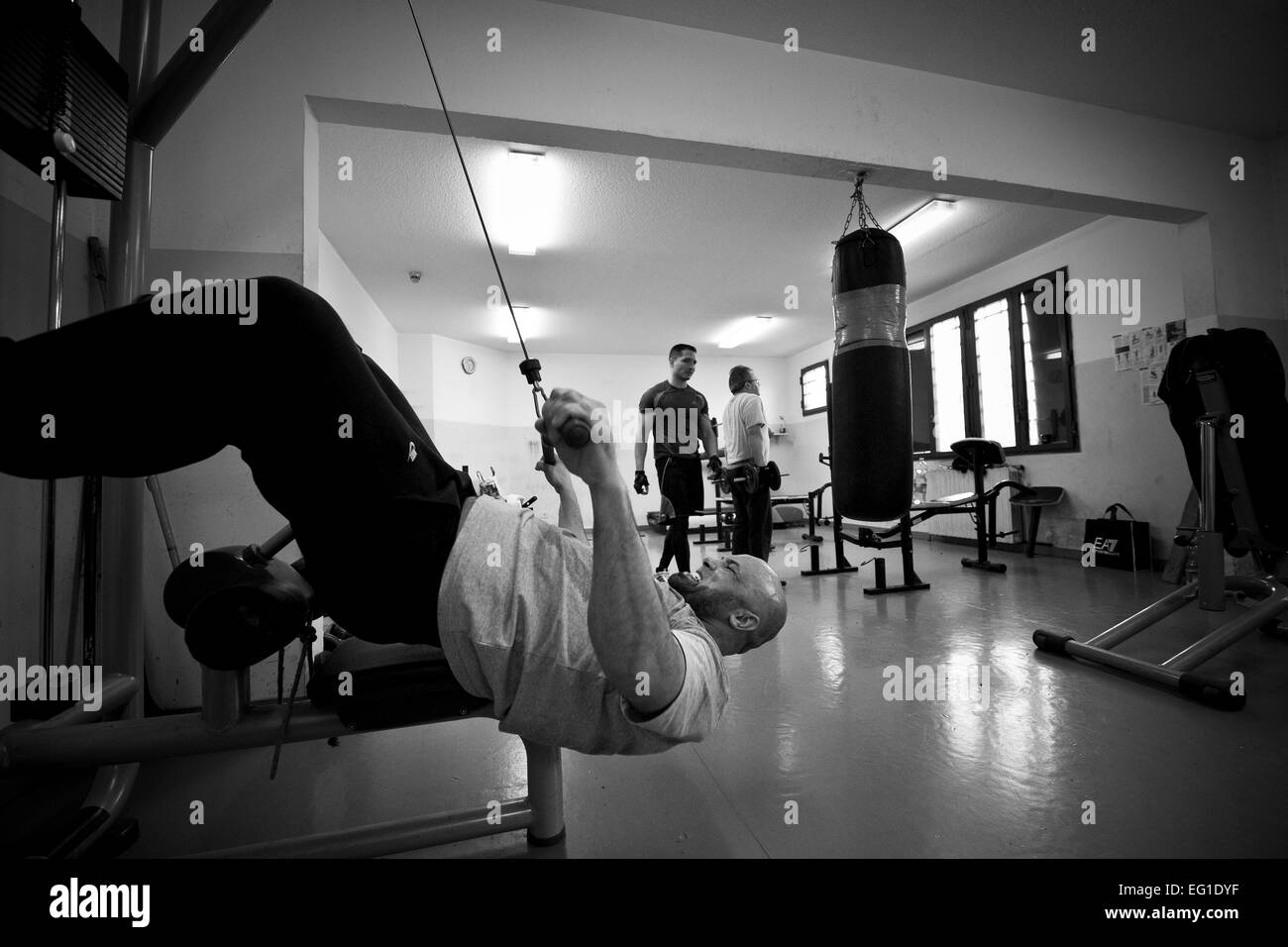 Prison gym Black and White Stock Photos & Images - Alamy