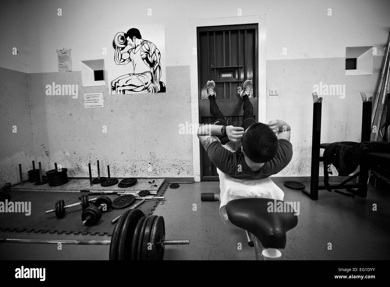 Prison gym Black and White Stock Photos & Images - Alamy