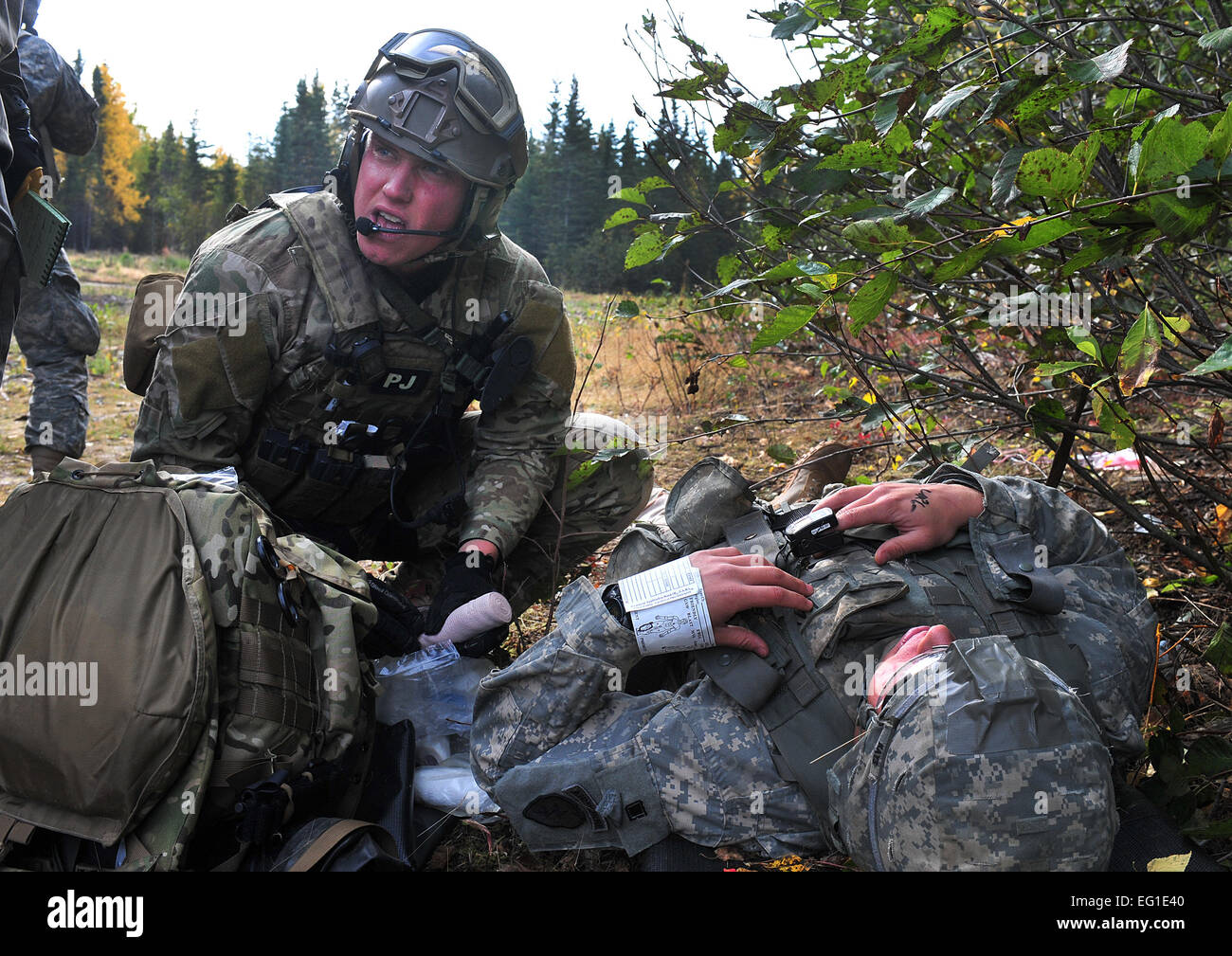 Staff Sgt. BIll Cenna, 212th Rescue Squadron pararescueman, looks for ...