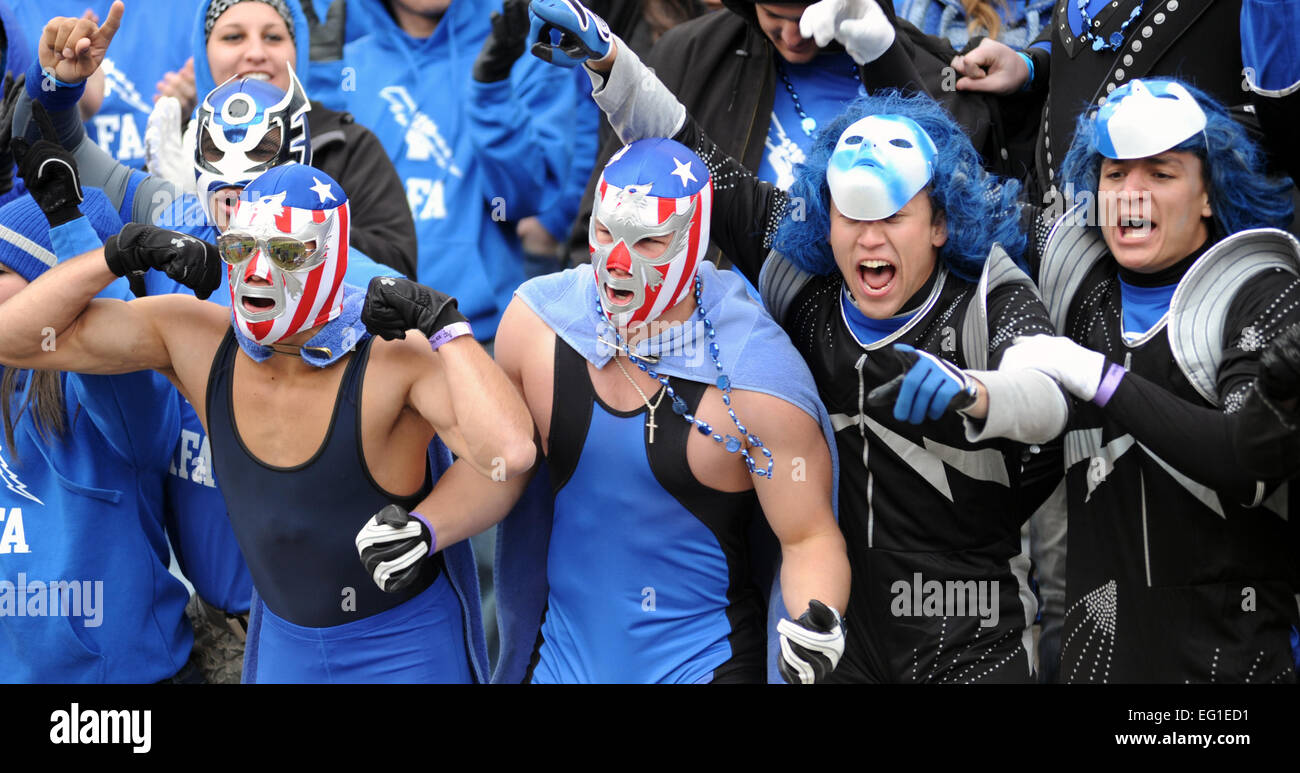 Section 8 fans cheer during the Air Force-Army game at Falcon Stadium ...