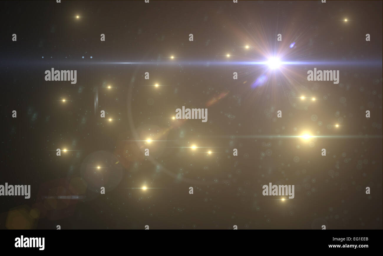 star with lens flare and bokeh effect made in 3d software Stock Photo ...