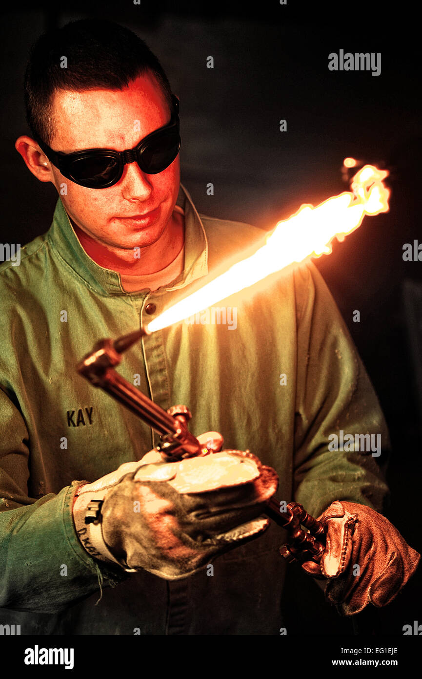 U.S. Air Force Staff Sgt. Daniel Kay, an aircraft metals technology ...