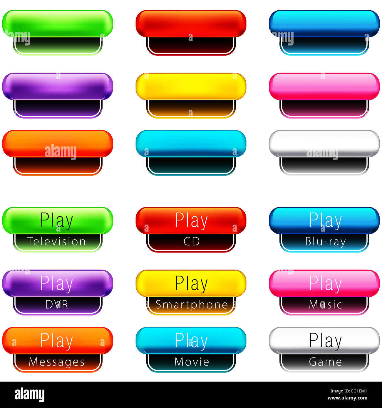 Shiny Rectangle Menu Buttons Vector High Resolution Stock Photography ...