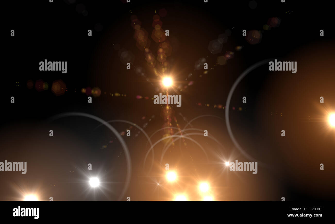 star with lens flare and bokeh effect made in 3d software Stock Photo ...