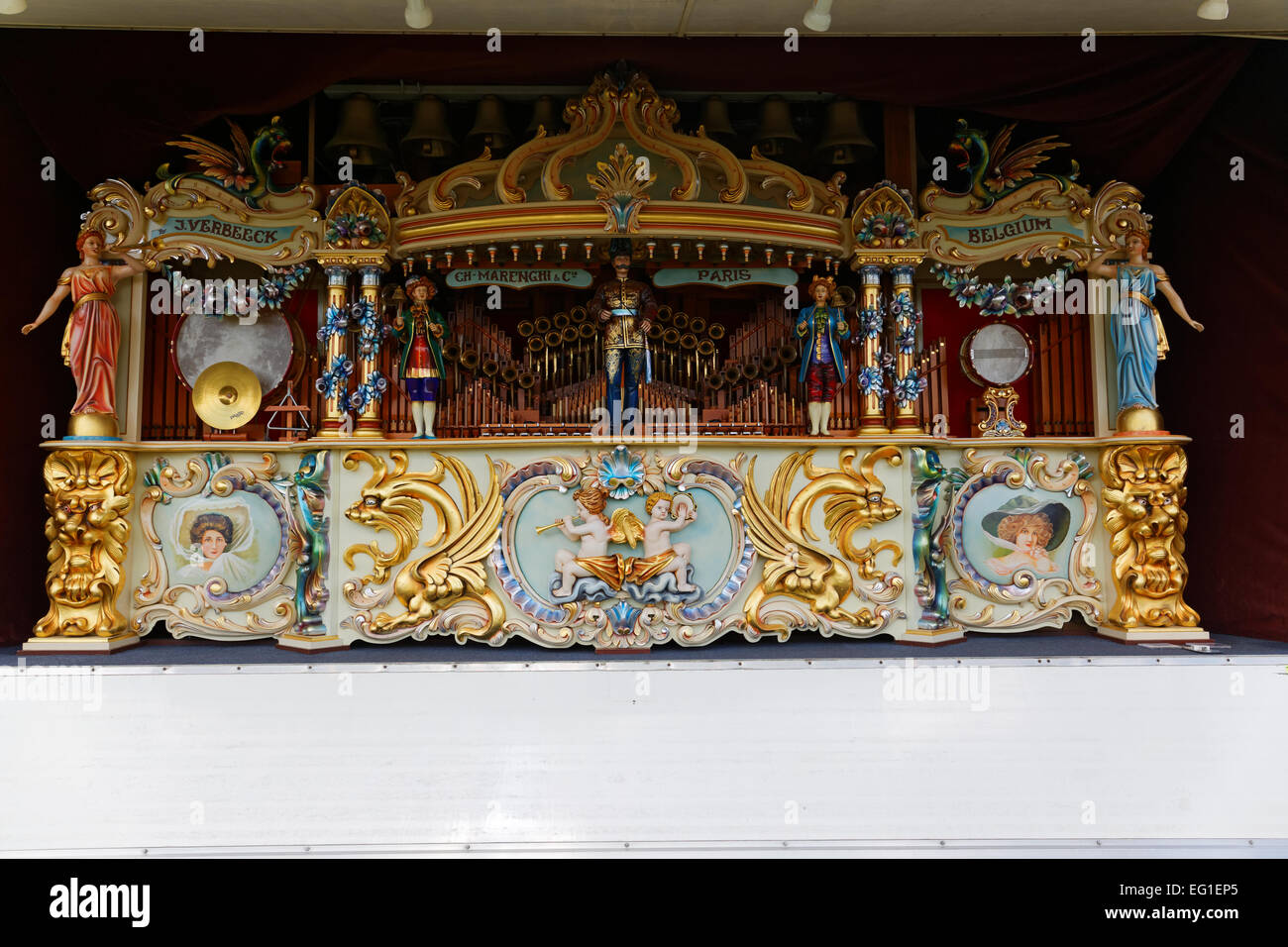 Vintage Ornate Fairground Organ Stock Photo - Alamy
