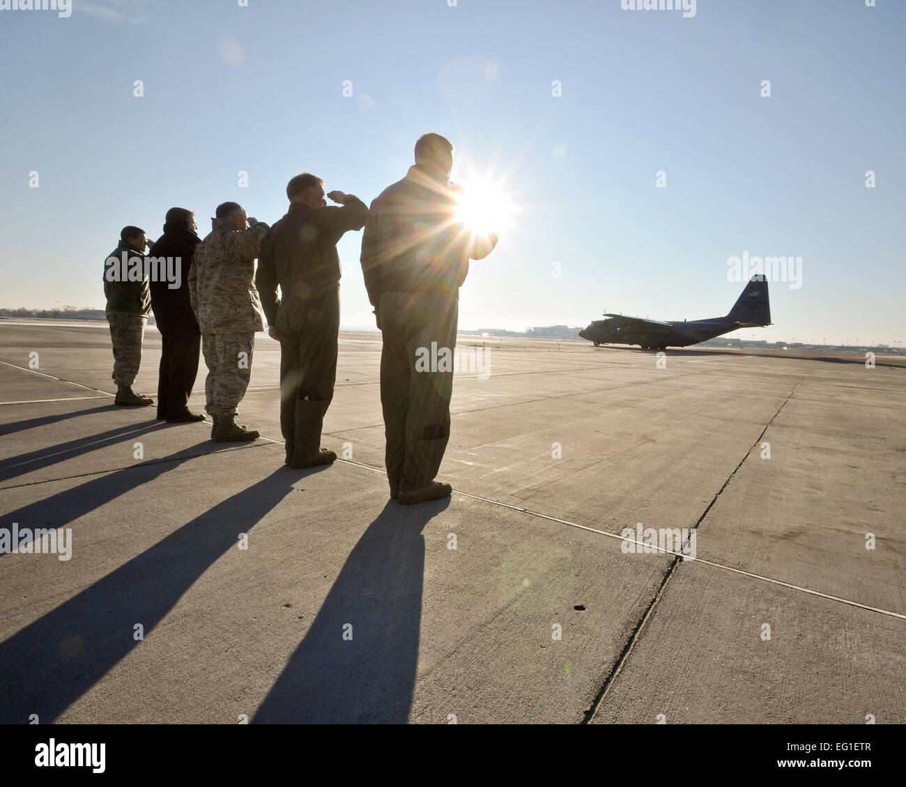 U.S. Air Force 934th Airlift Wing leaders salute Airmen as their ...