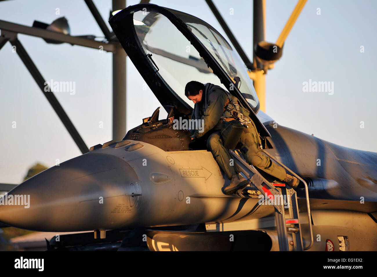 U.S. Air Force Capt. Betsy Hand, a 77th Fighter Squadron FS pilot ...