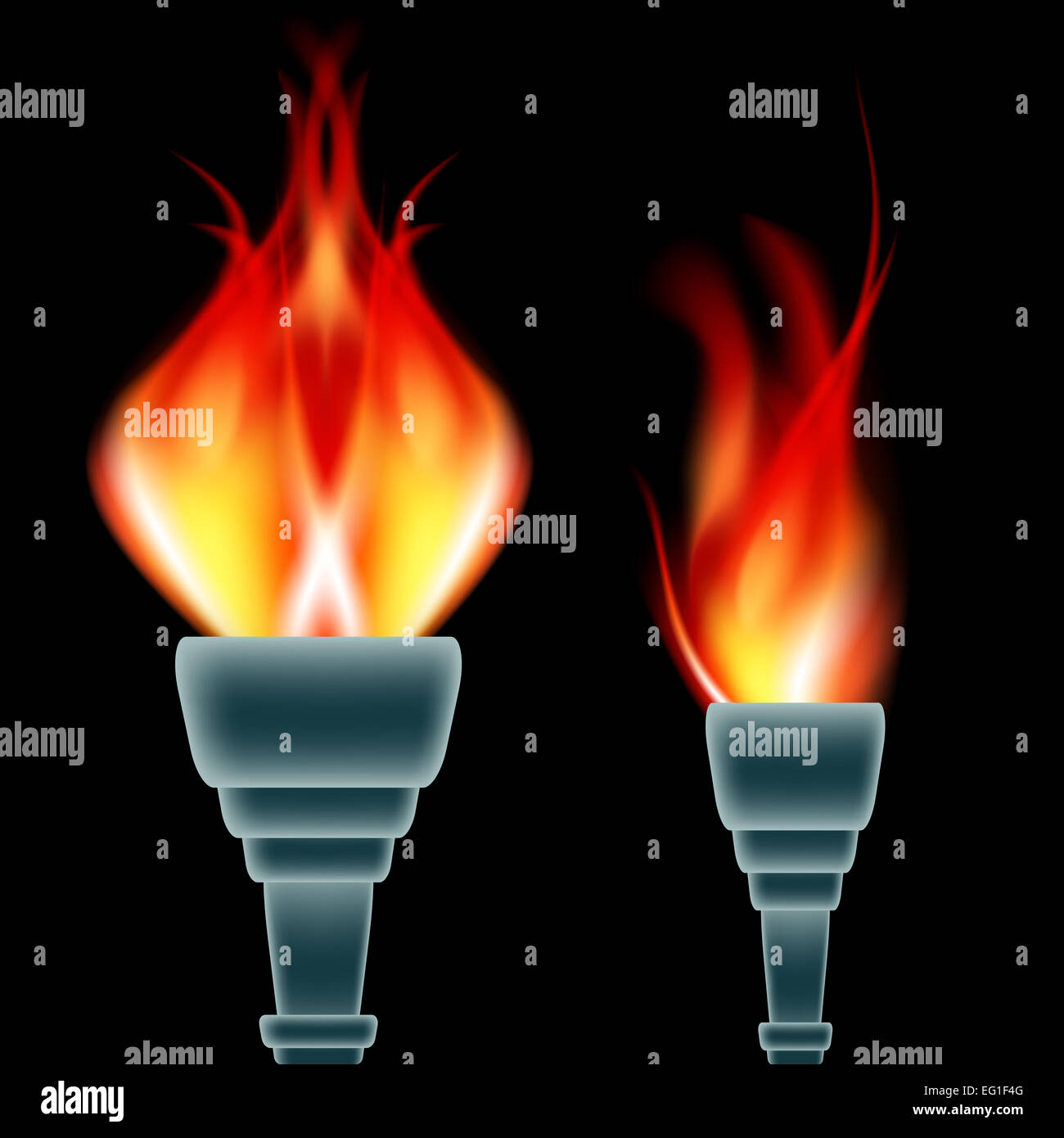 An image of a burning torch set Stock Photo - Alamy