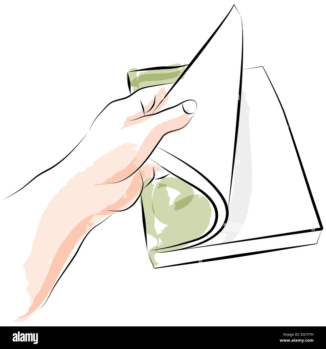 An image of a hand opening book Stock Photo - Alamy