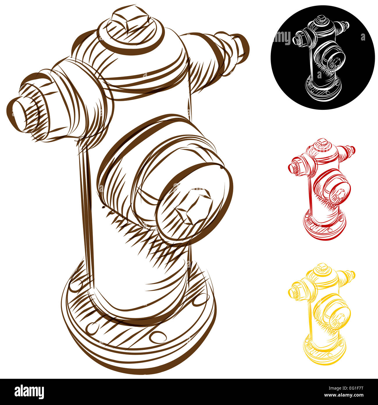 Image fire hydrant drawing Cut Out Stock Images & Pictures - Alamy