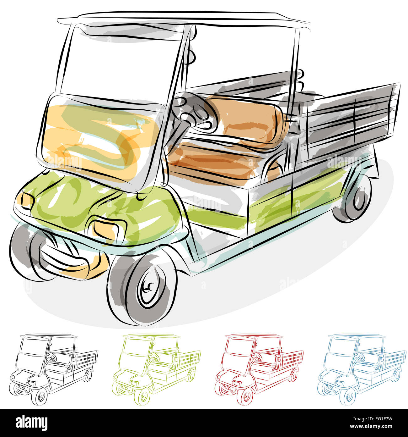 Black white drawing golf Cut Out Stock Images & Pictures - Alamy