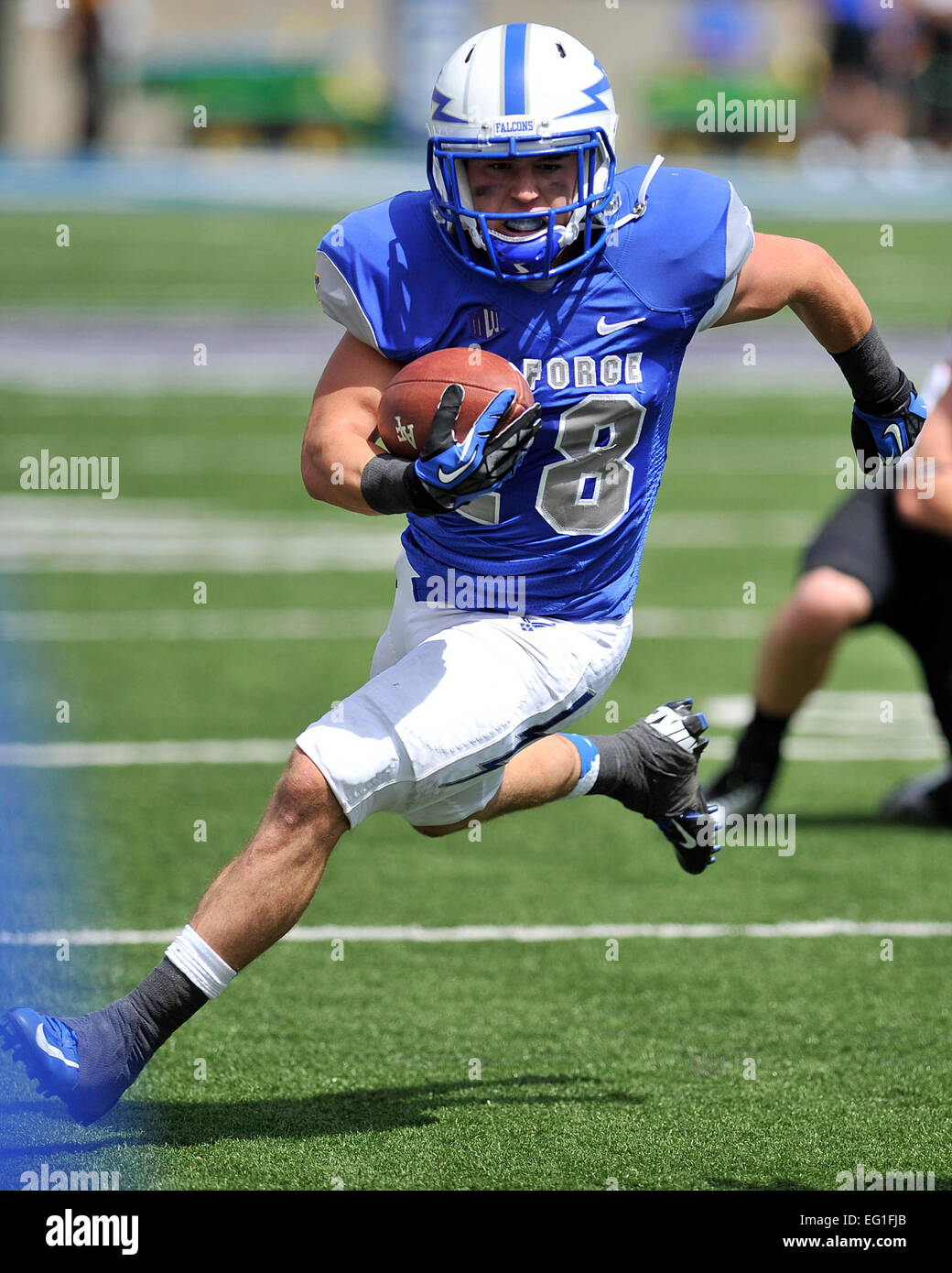 Air Force running back Cody Getz heads for the sidelines as the U.S ...