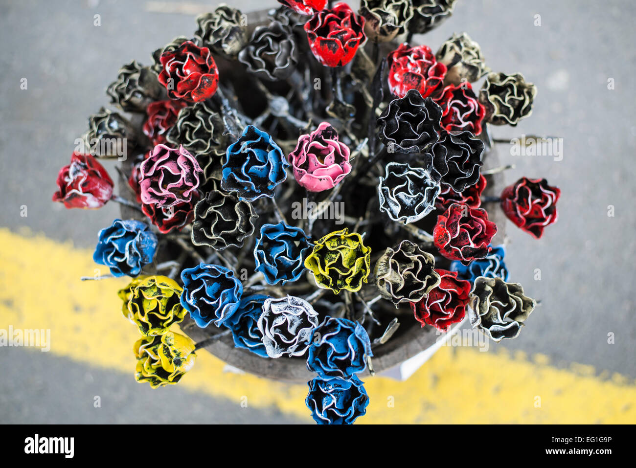 Iron hammer work roses Stock Photo - Alamy