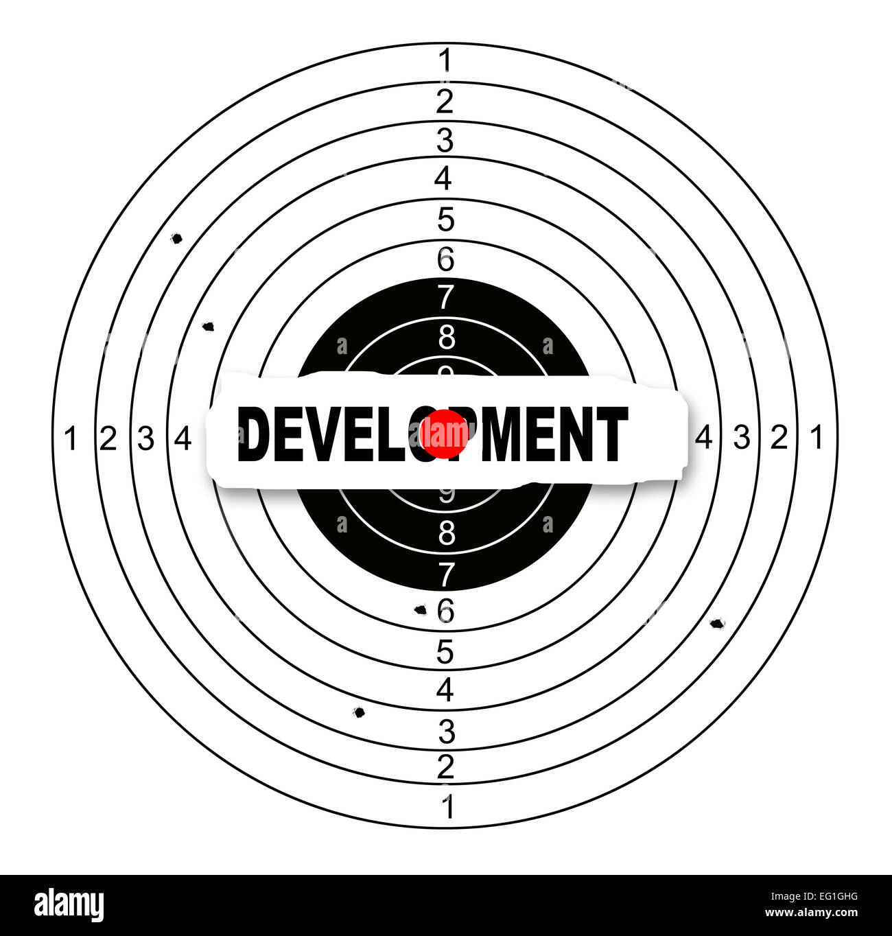Shooting target with word development made in 2d software Stock Photo ...