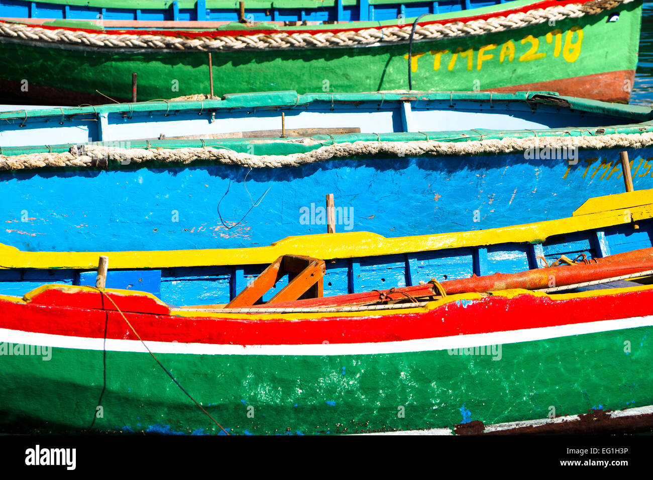 Luzzu traditional Maltese fishing boat - Marsaxlokk, Malta Stock Photo ...