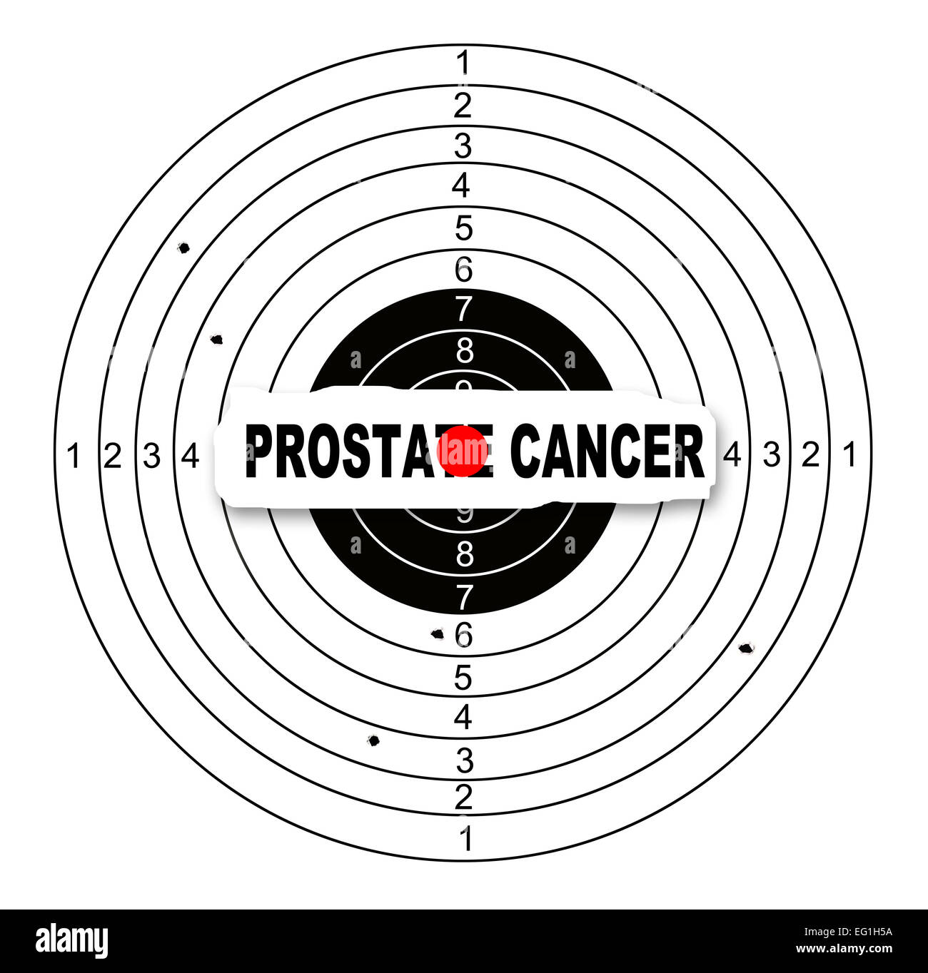 Shooting target with word prostate cancer made in 2d software Stock ...