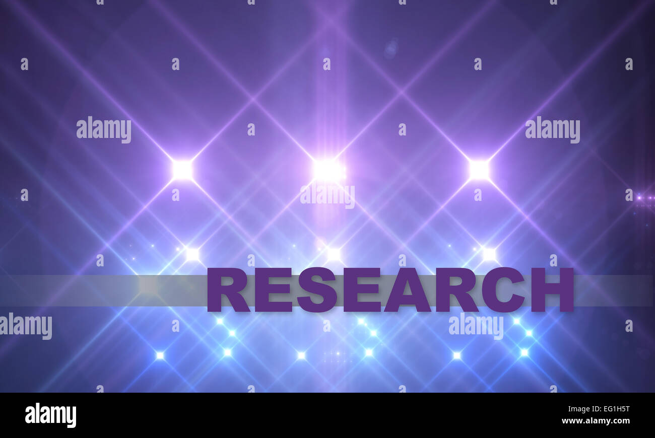word RESEARCH writing on lines end optical flares background Stock ...