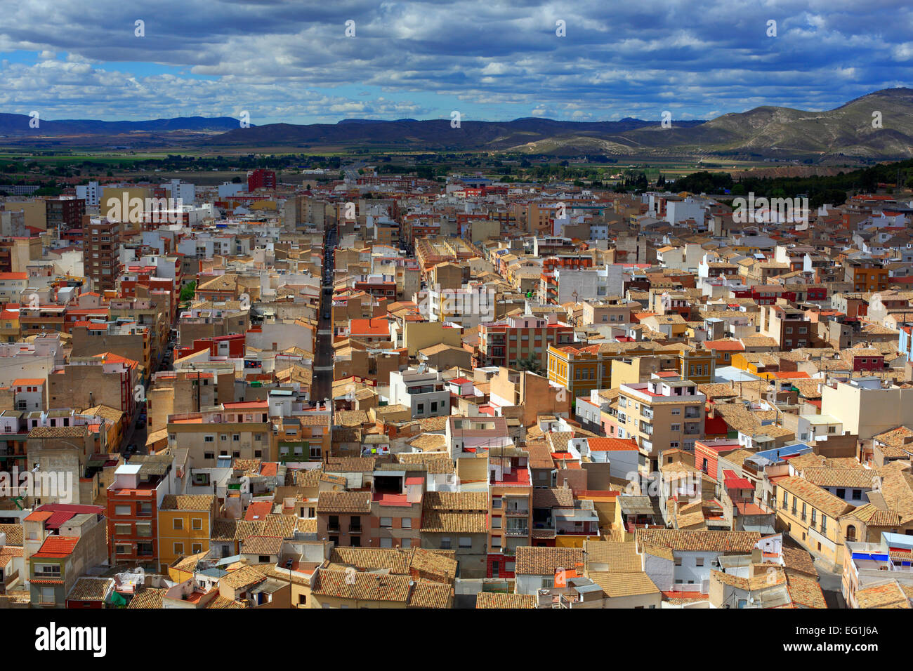 Cityscape from Atalaya Castle, Villena, Valencian Community, Spain ...