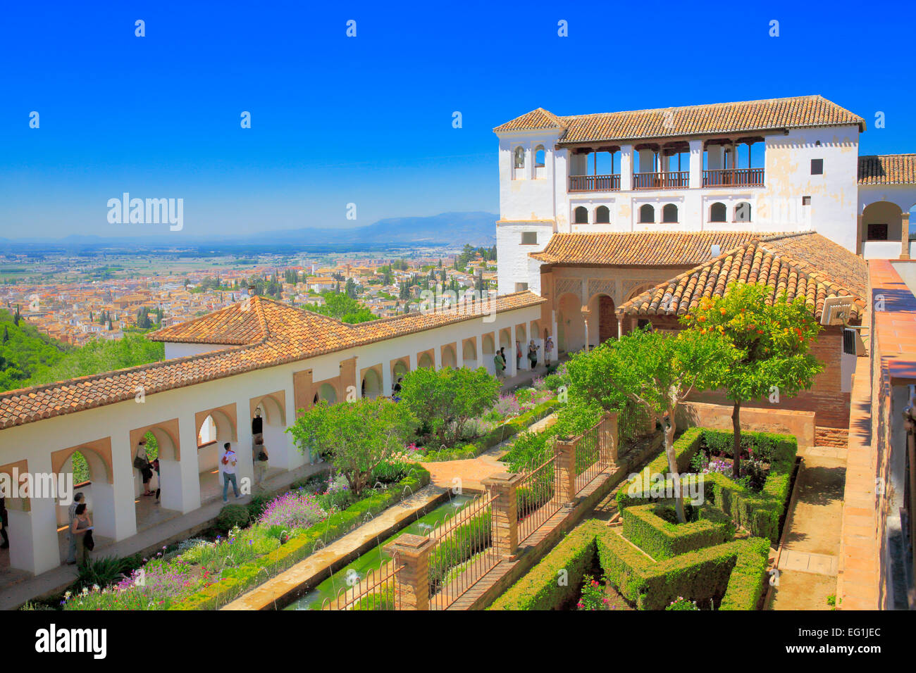Palacio de Generalife, Alhambra, Granada, Andalusia, Spain Stock Photo ...