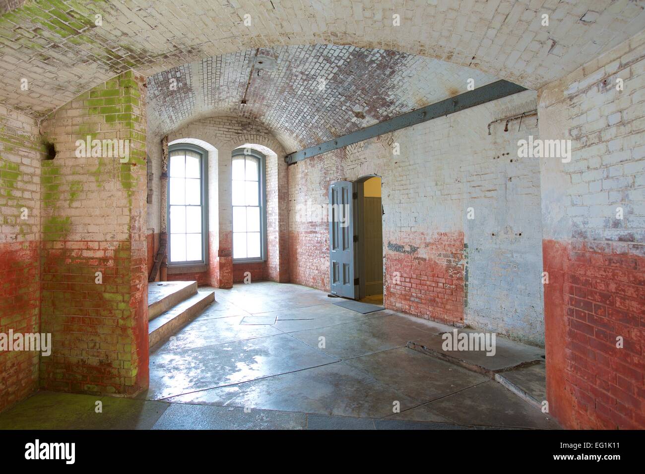 Fort Point, a civil war fort under the Golden Gate Bridge in San ...