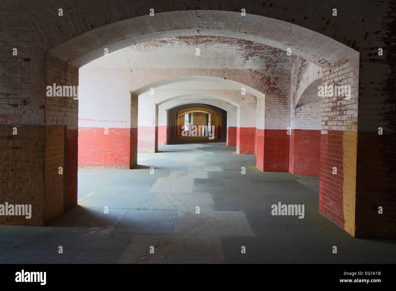 Fort Point, a civil war fort under the Golden Gate Bridge in San ...