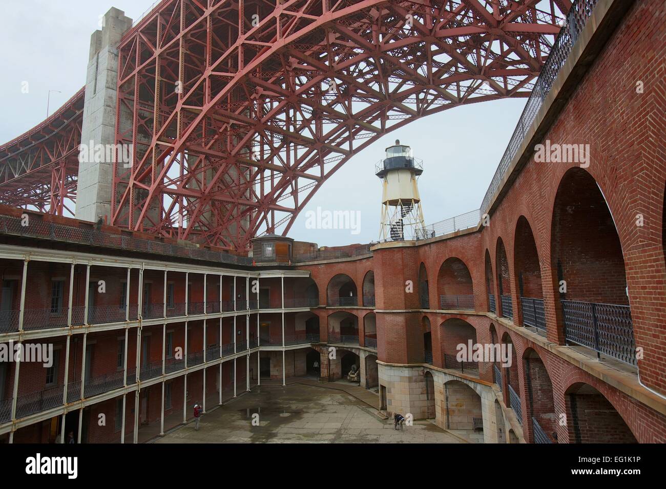 Fort Point, a civil war fort under the Golden Gate Bridge in San ...