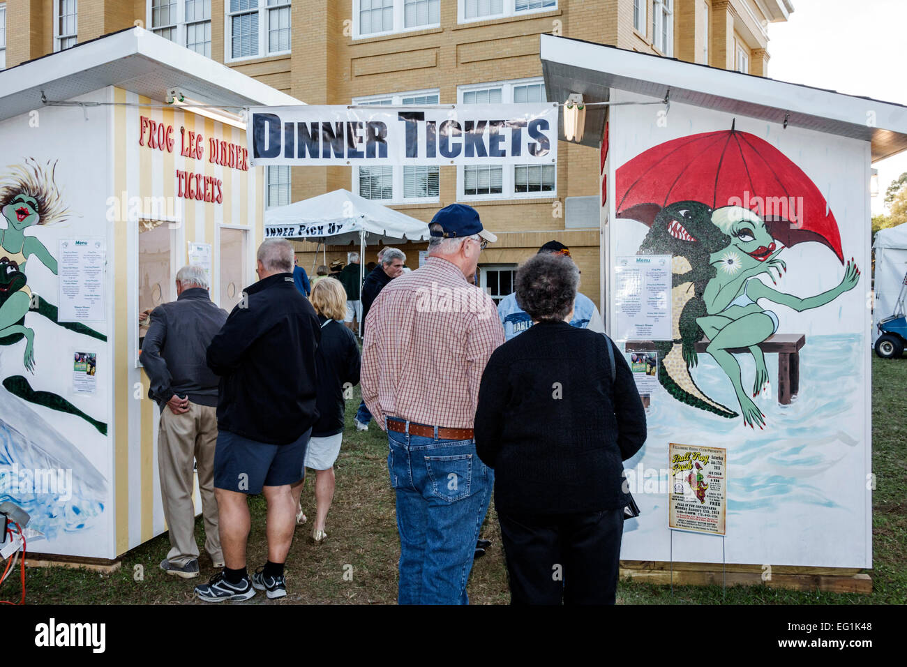 Florida Fellsmere,Frog Leg Festival,dinner tickets,line,queue,booth ...