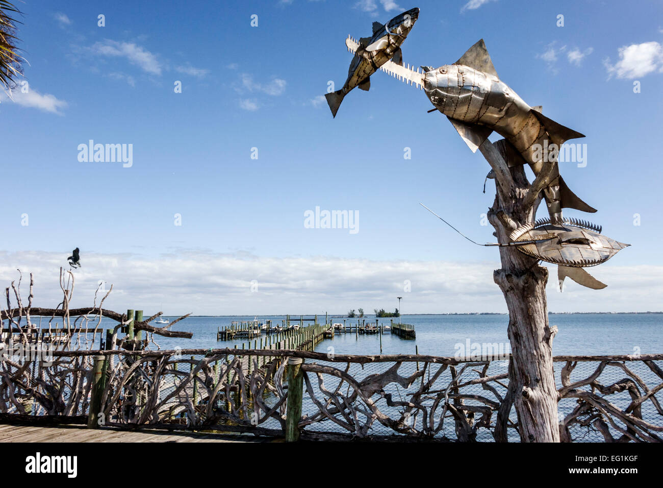 Sebastian Florida,Fisherman's Landing,Indian River water Lagoon,metal ...