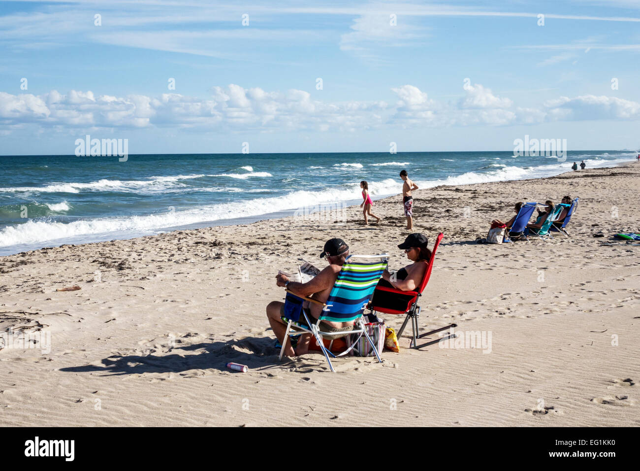 Fort Ft. Pierce Florida,Hutchinson Barrier Island,Atlantic Ocean water ...