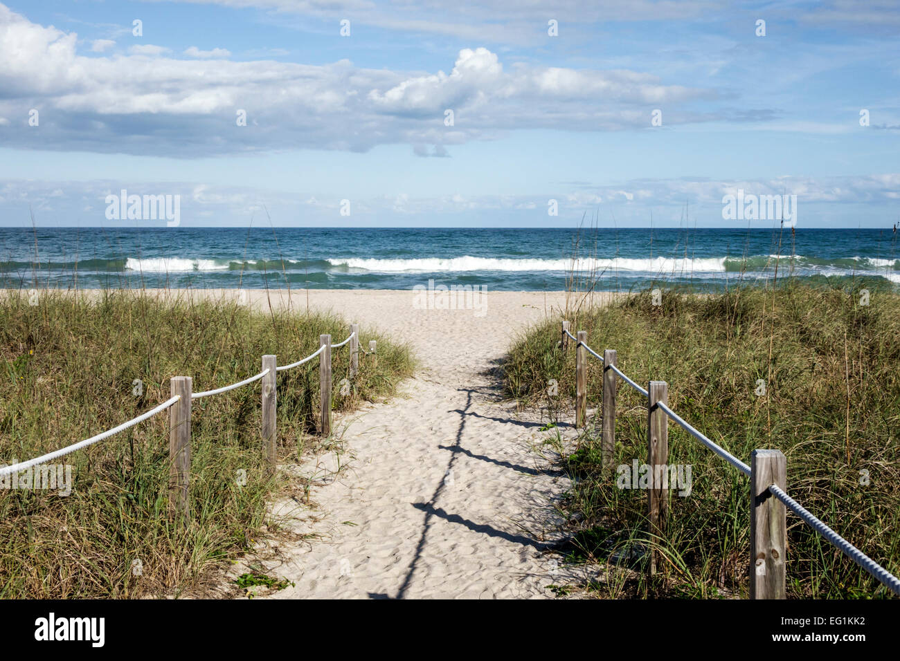 Fort Ft. Pierce Florida,Hutchinson Barrier Island,Atlantic Ocean water ...