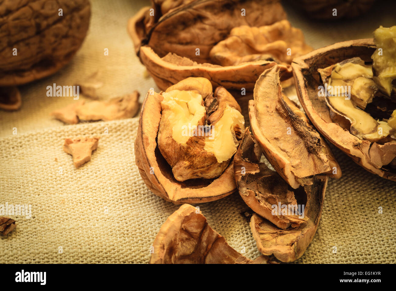 Healthy food full of omega-3 fatty acids, organic nutrition. Walnut ...