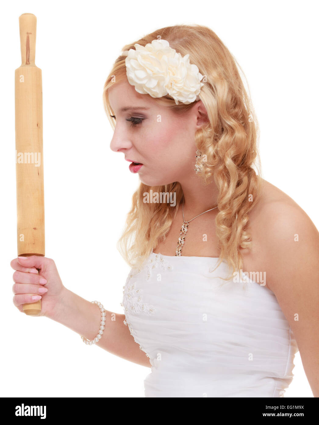 Angry woman rolling pin High Resolution Stock Photography and Images ...