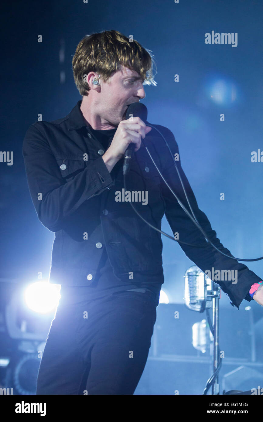 London, UK, 13th Feb 2015. Ricky Wilson lead singer of Kaiser Chiefs ...