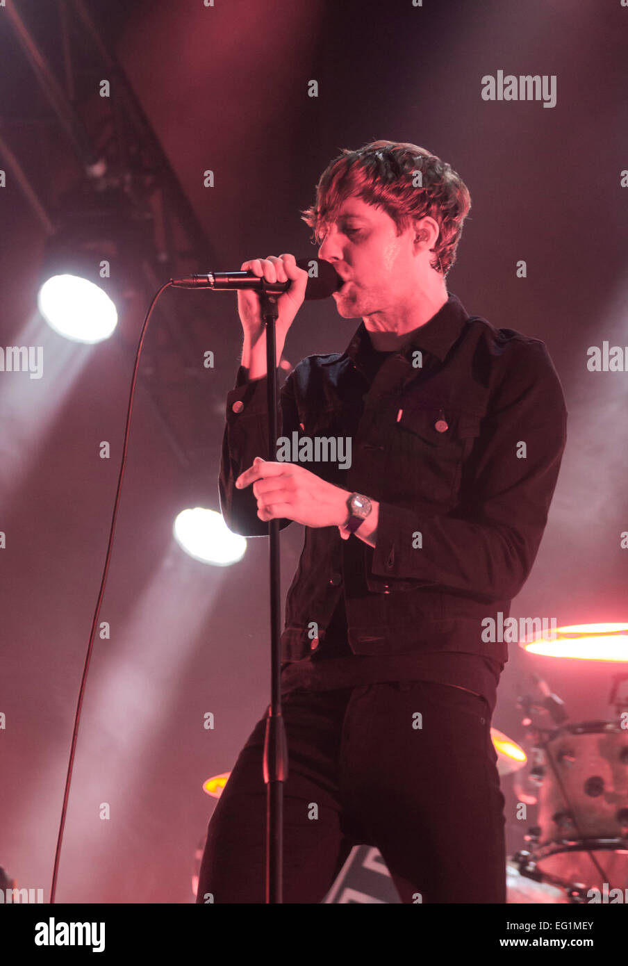 London, UK, 13th Feb 2015. Ricky Wilson lead singer of Kaiser Chiefs ...