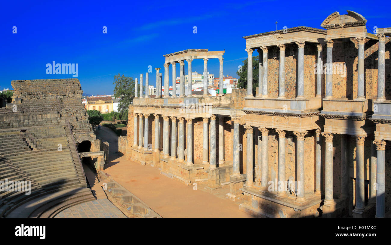 Panorama of antique roman theatre merida hi-res stock photography and ...
