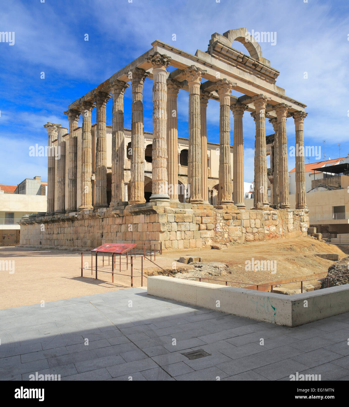 Temple of Diana, Roman Forum, Merida, Extremadura, Spain Stock Photo ...