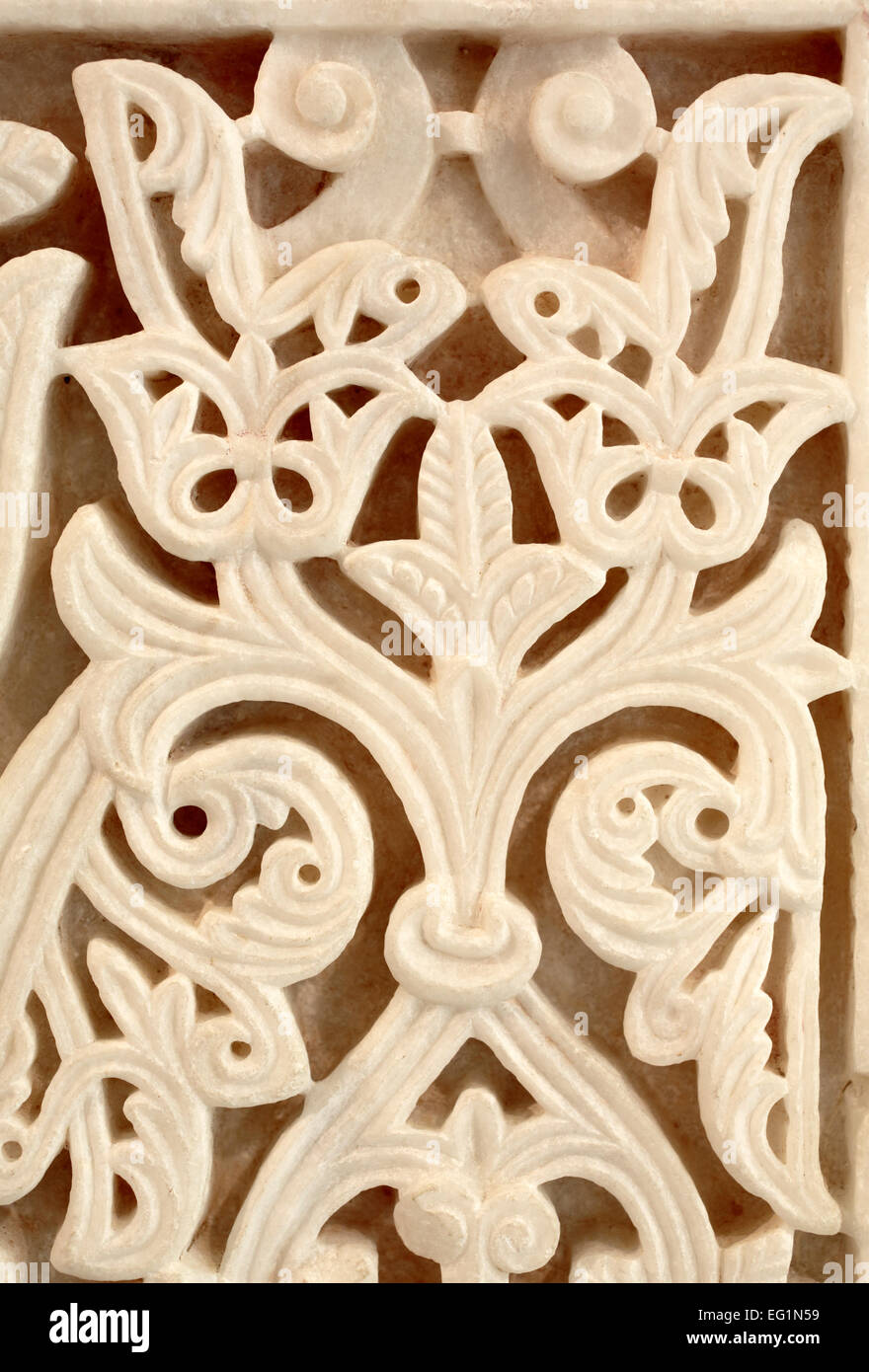 Stone carving art, arabesque panel, archeology museum, Medina Azahara ...