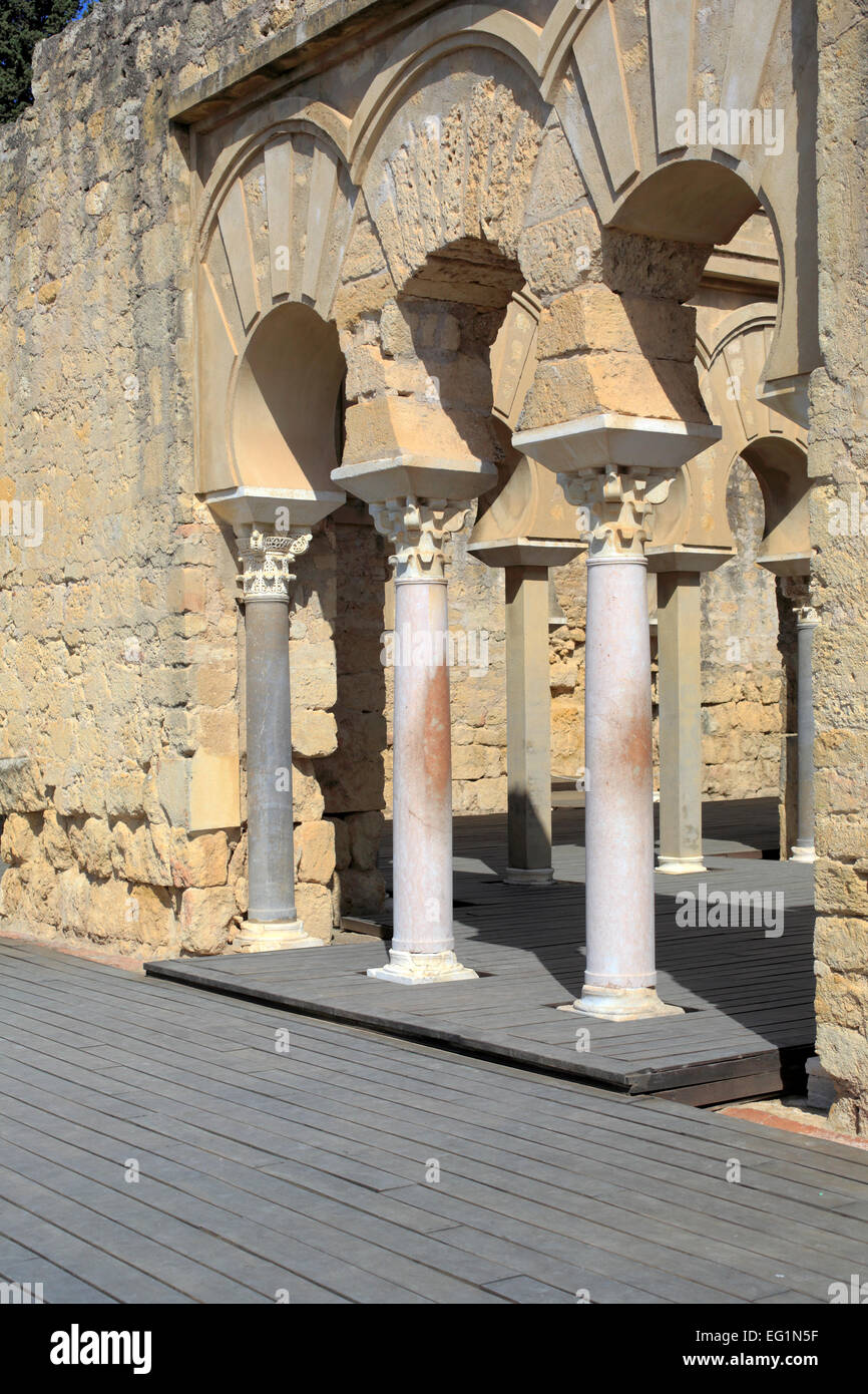 Upper basilical hall (Dar al-Jund), Medina Azahara, Cordoba, Andalusia ...