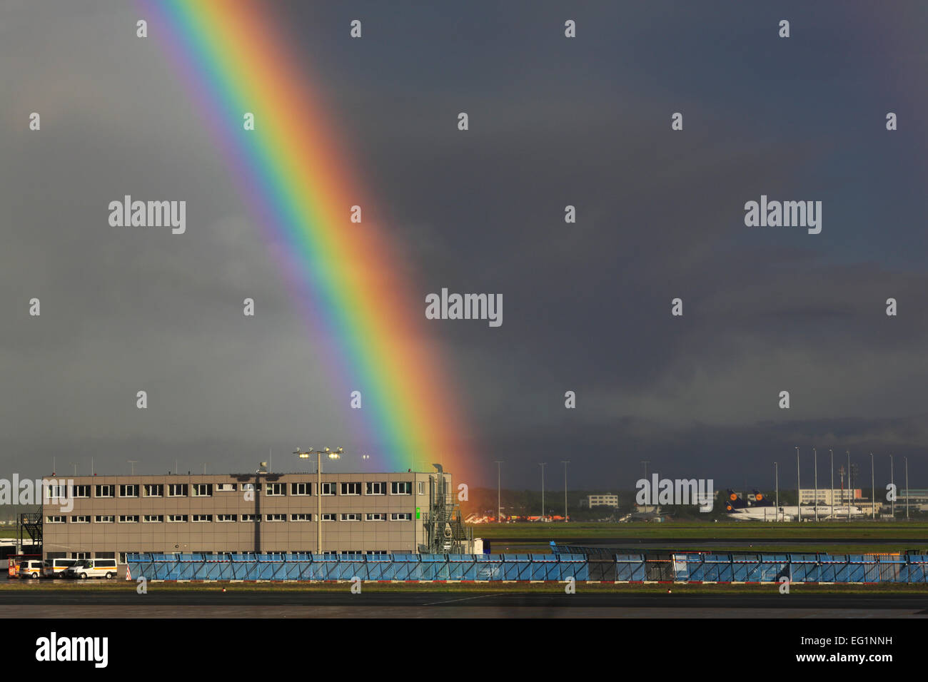 Rainbow, Frankfurt Airport, Germany Stock Photo - Alamy