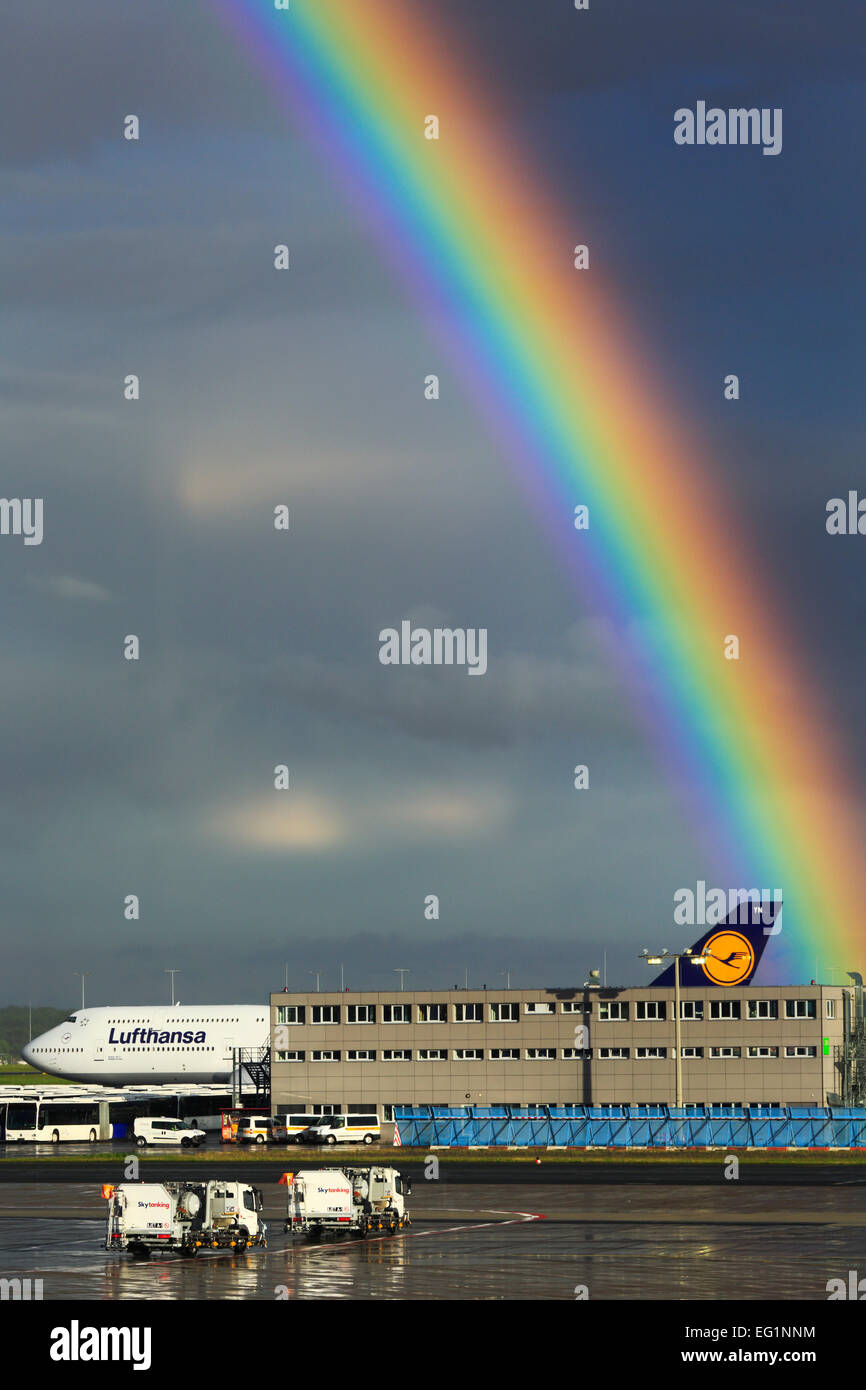 Rainbow, Frankfurt Airport, Germany Stock Photo - Alamy