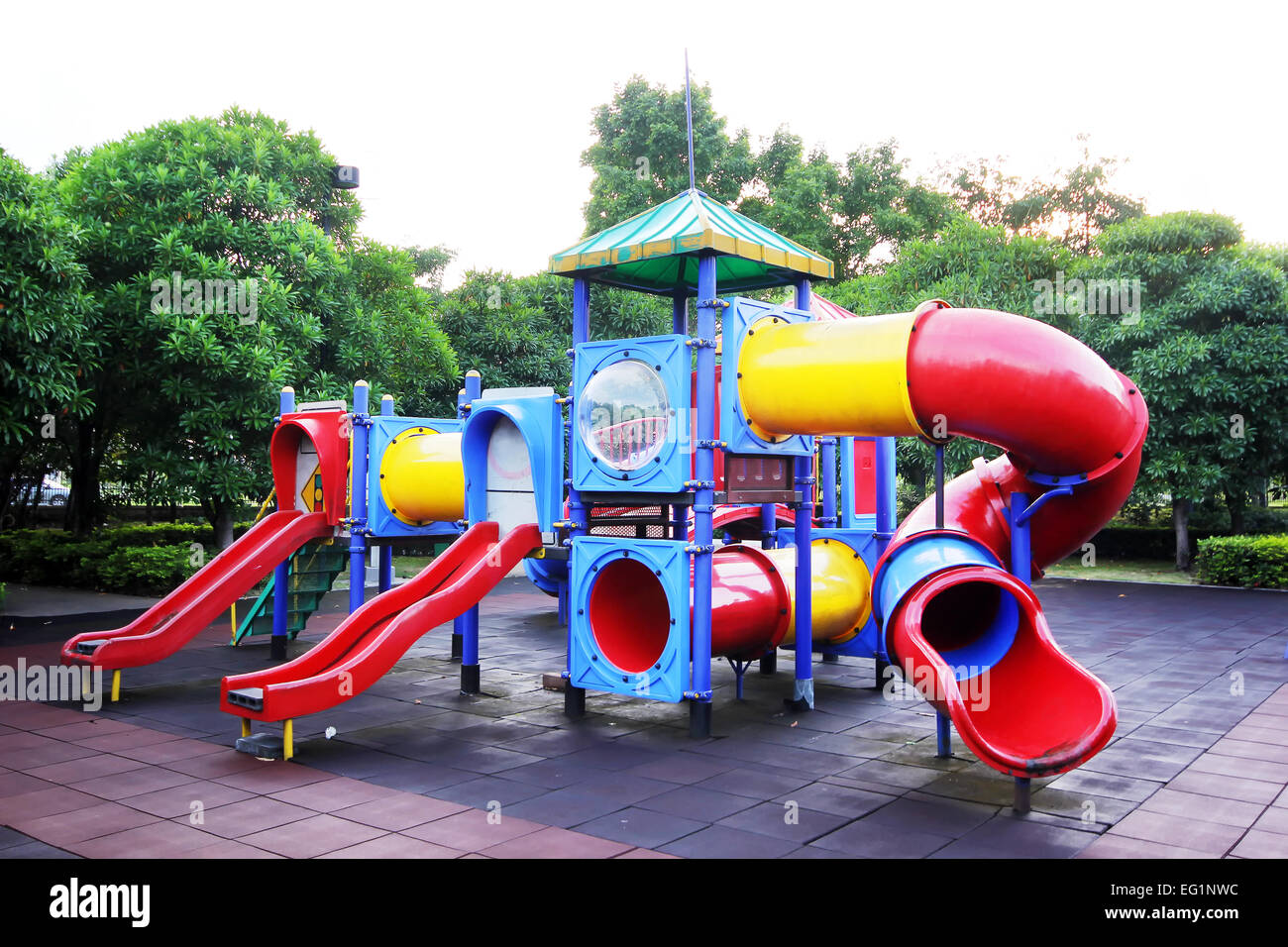 Colorful Colorful children playground in the park in the park Stock Photo - Alamy