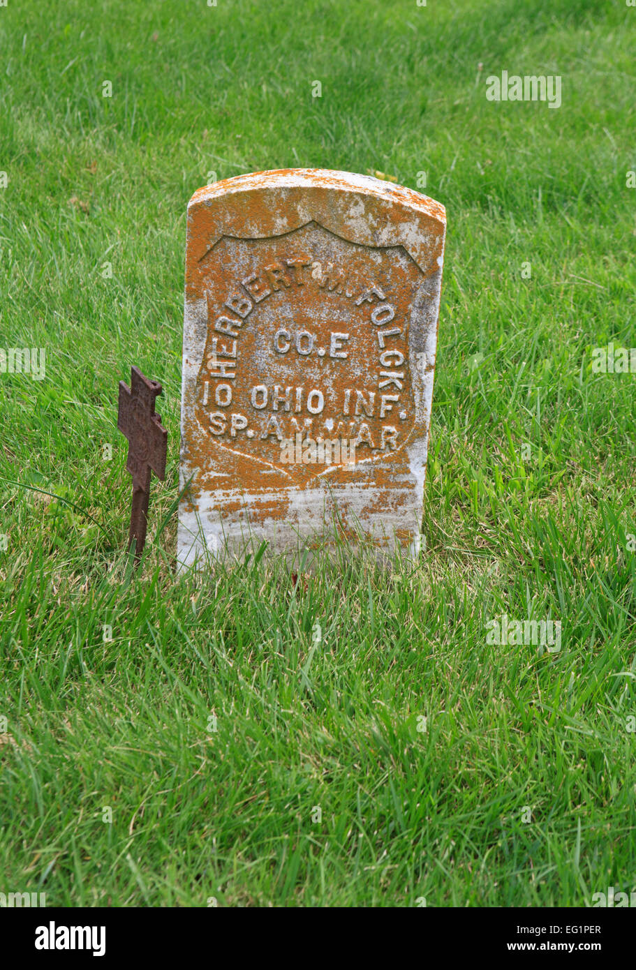 Tombstone of veteran of the Spanish-American war Stock Photo - Alamy