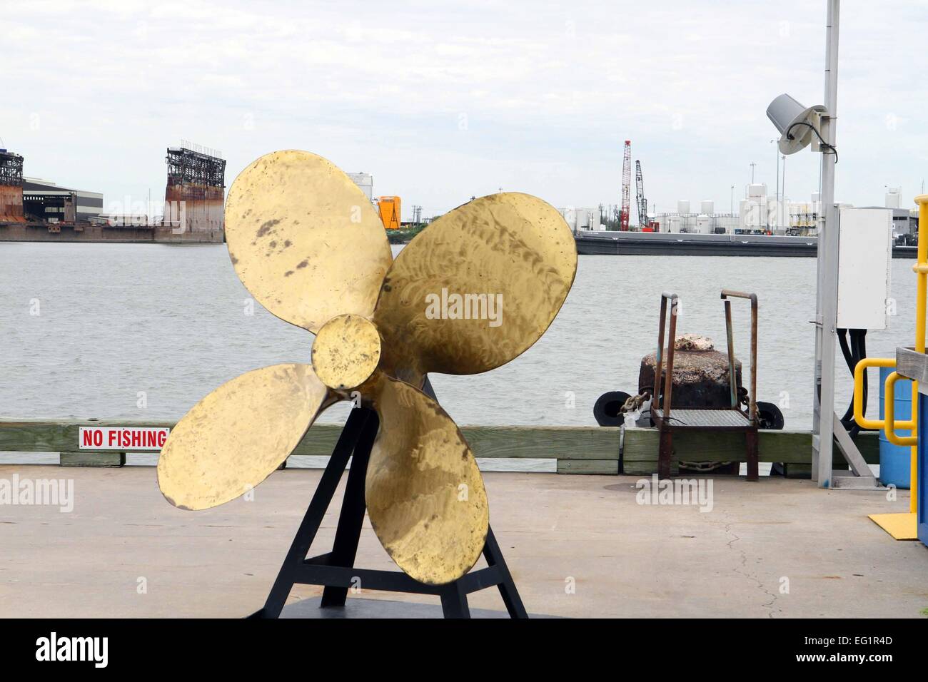 Ship,s propeller display. Galveston, Texas Stock Photo - Alamy