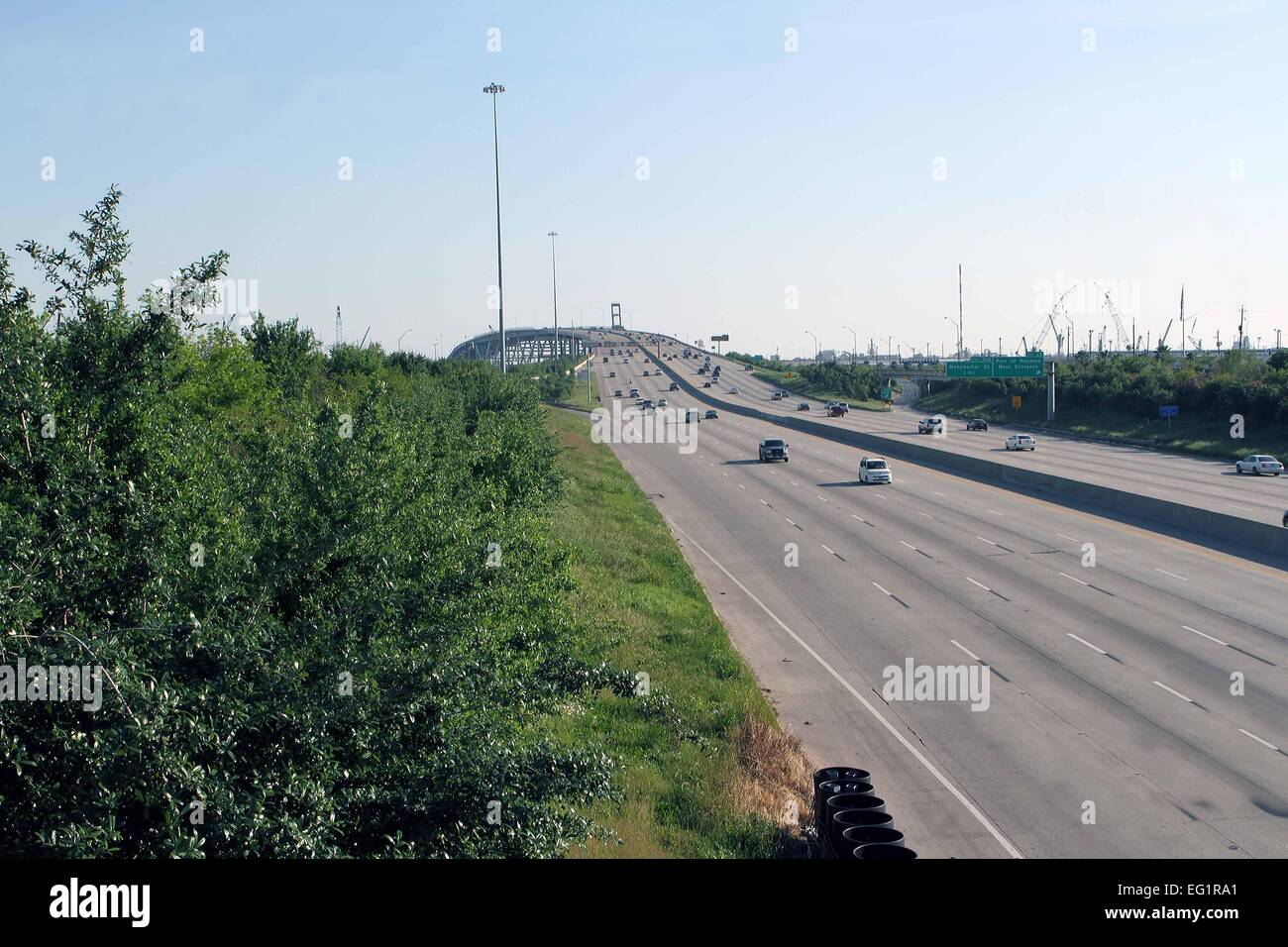 The Sam Houston Ship Channel Bridge, Houston, Texas Stock Photo - Alamy