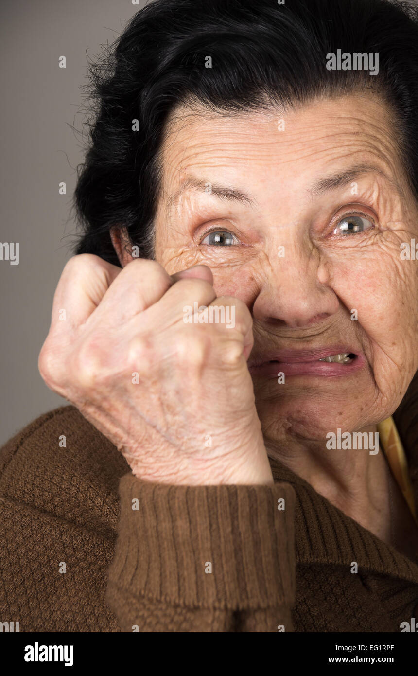 portrait of angry old woman grandmother Stock Photo - Alamy portrait of angry old woman grandmother Stock Photo - Alamy