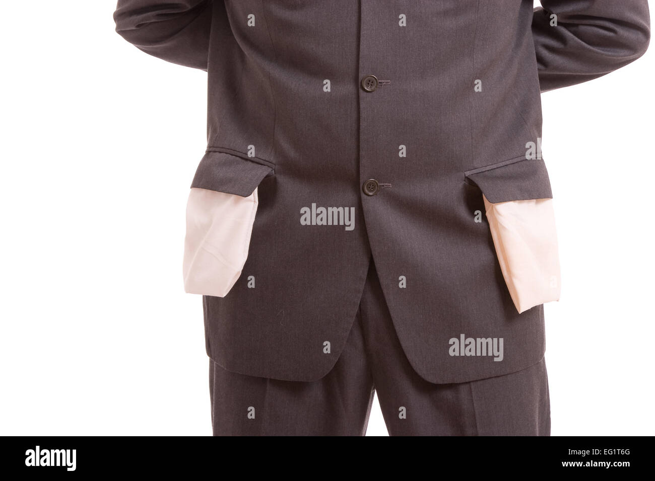 Man with empty pockets, isolated over white background Stock Photo - Alamy