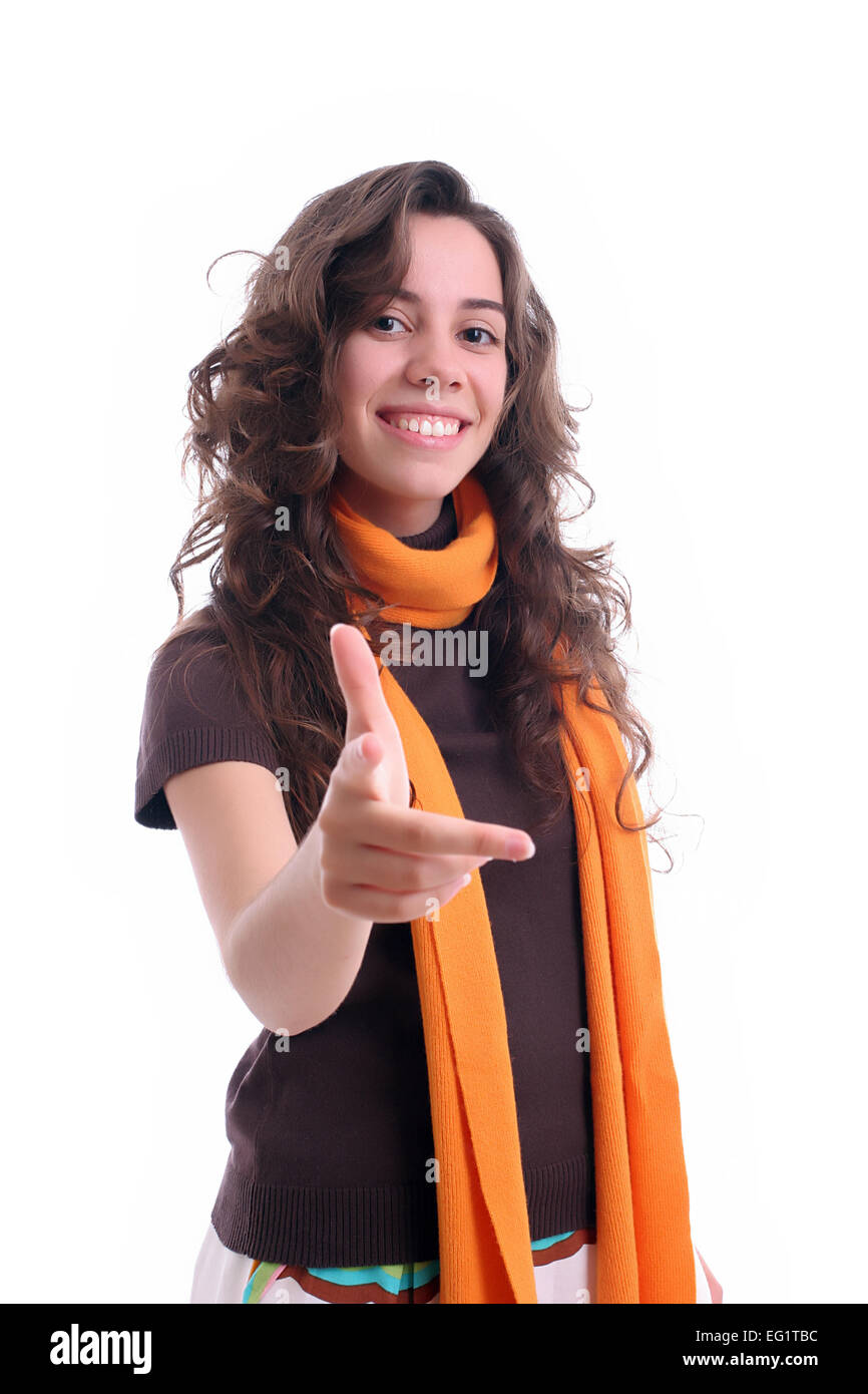 Very Attractive woman posing, isolated in white background Stock Photo ...