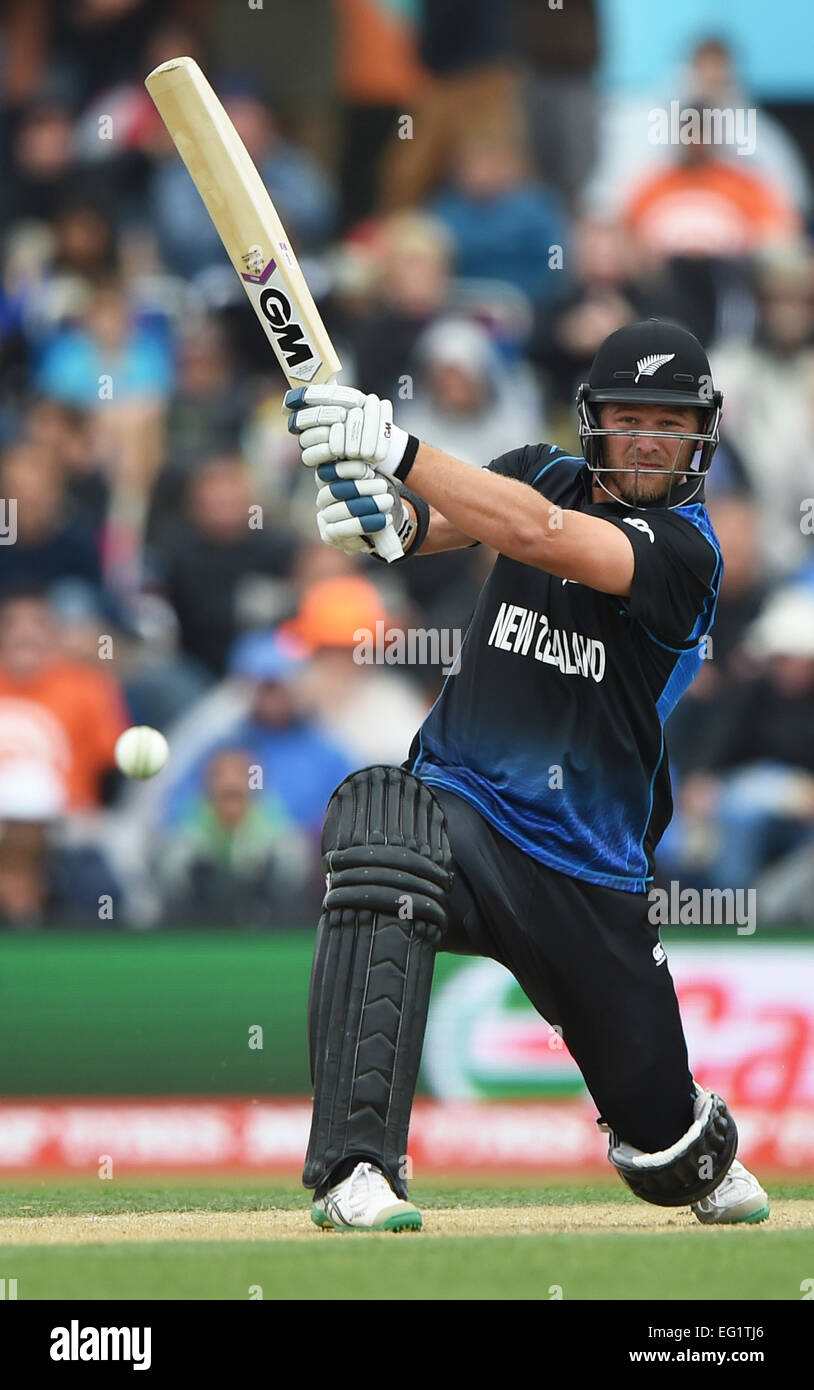 Christchurch, New Zealand. 14th Feb, 2015. Corey Anderson batting ...