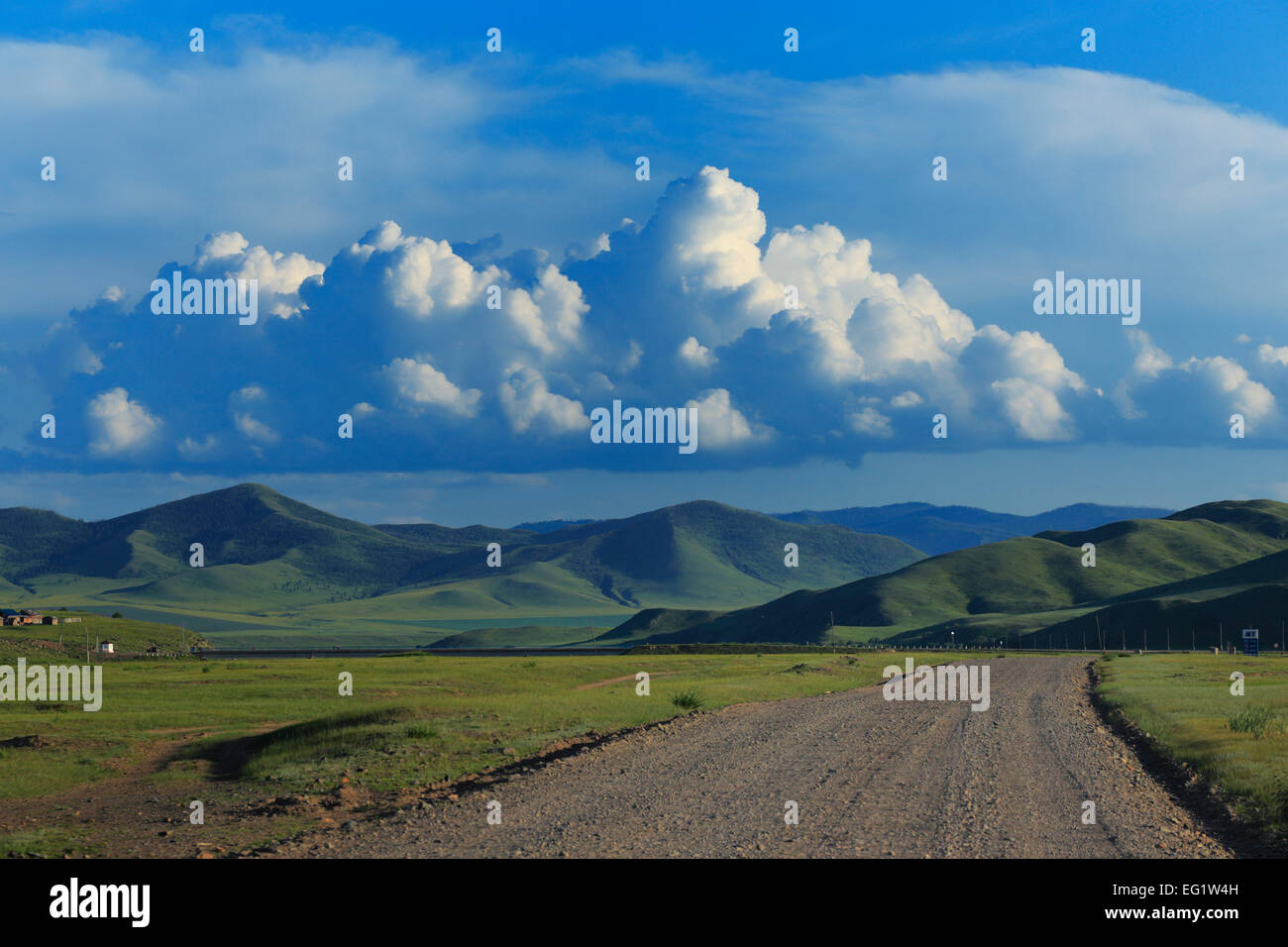 Road in steppe, Orkhon river, Bulgan province, Mongolia Stock Photo - Alamy