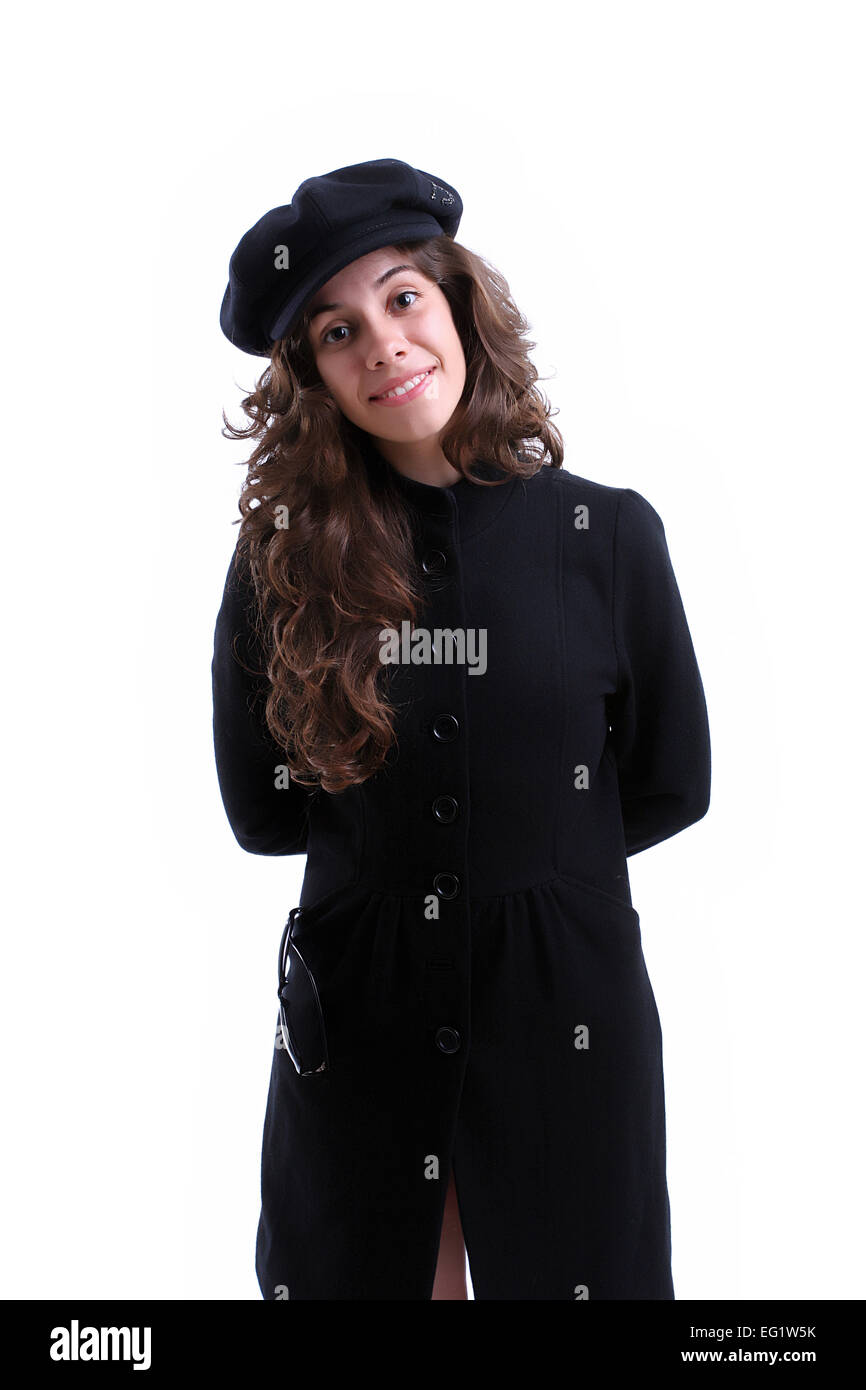 Young girl, posing isolated over white background Stock Photo - Alamy